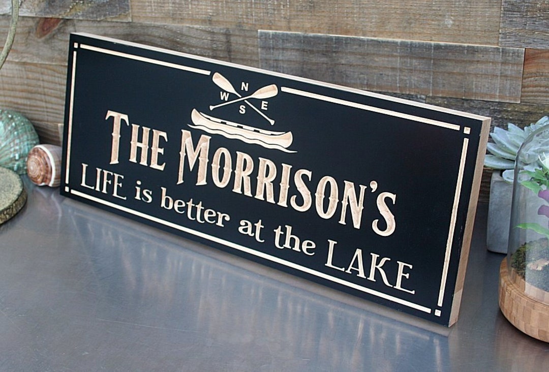 Sign for Lake House Cabin Sign Lakehouse Sign Lodge Decor Custom Lake ...