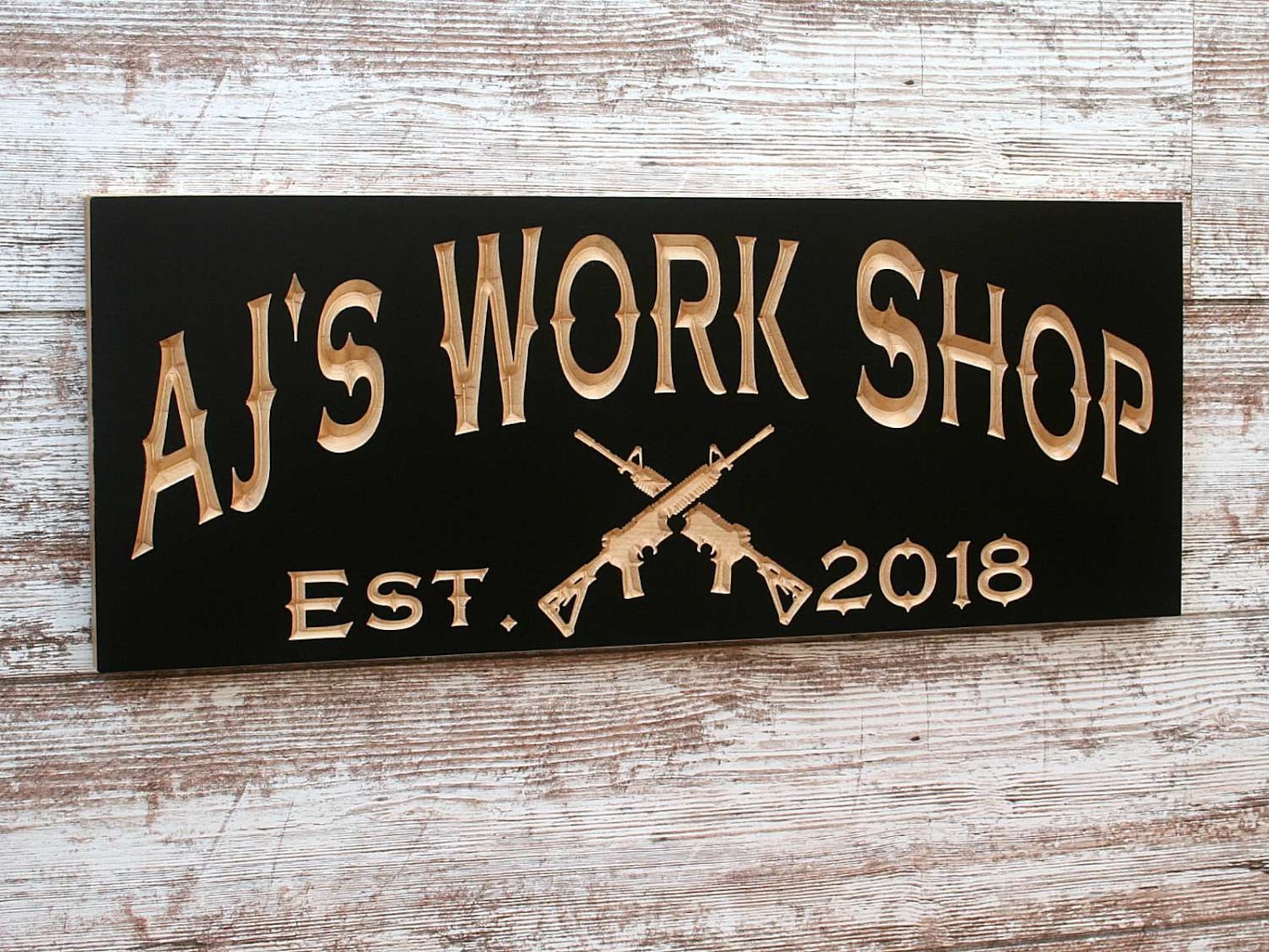 Gunsmith Room Sign Carved Wooden Sign Gifts for Hunters Man | Etsy
