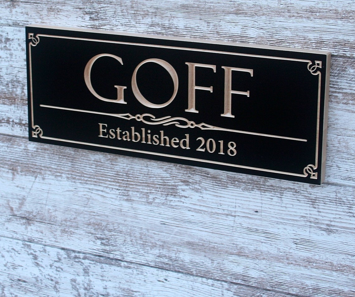 Personalized Family Name Sign Last Name Sign Wooden Carved | Etsy