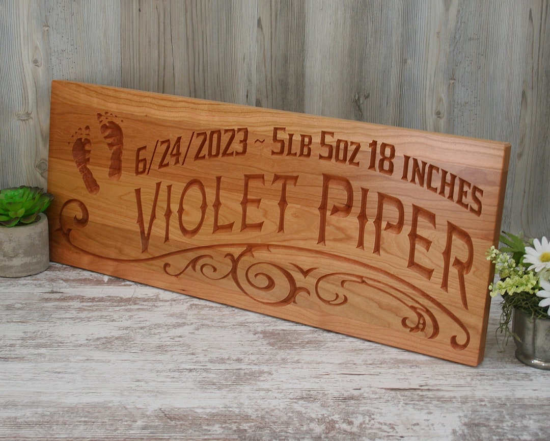 Handmade Newborn Baby Sign; Personalized Infant Name Decoration; Baby ...