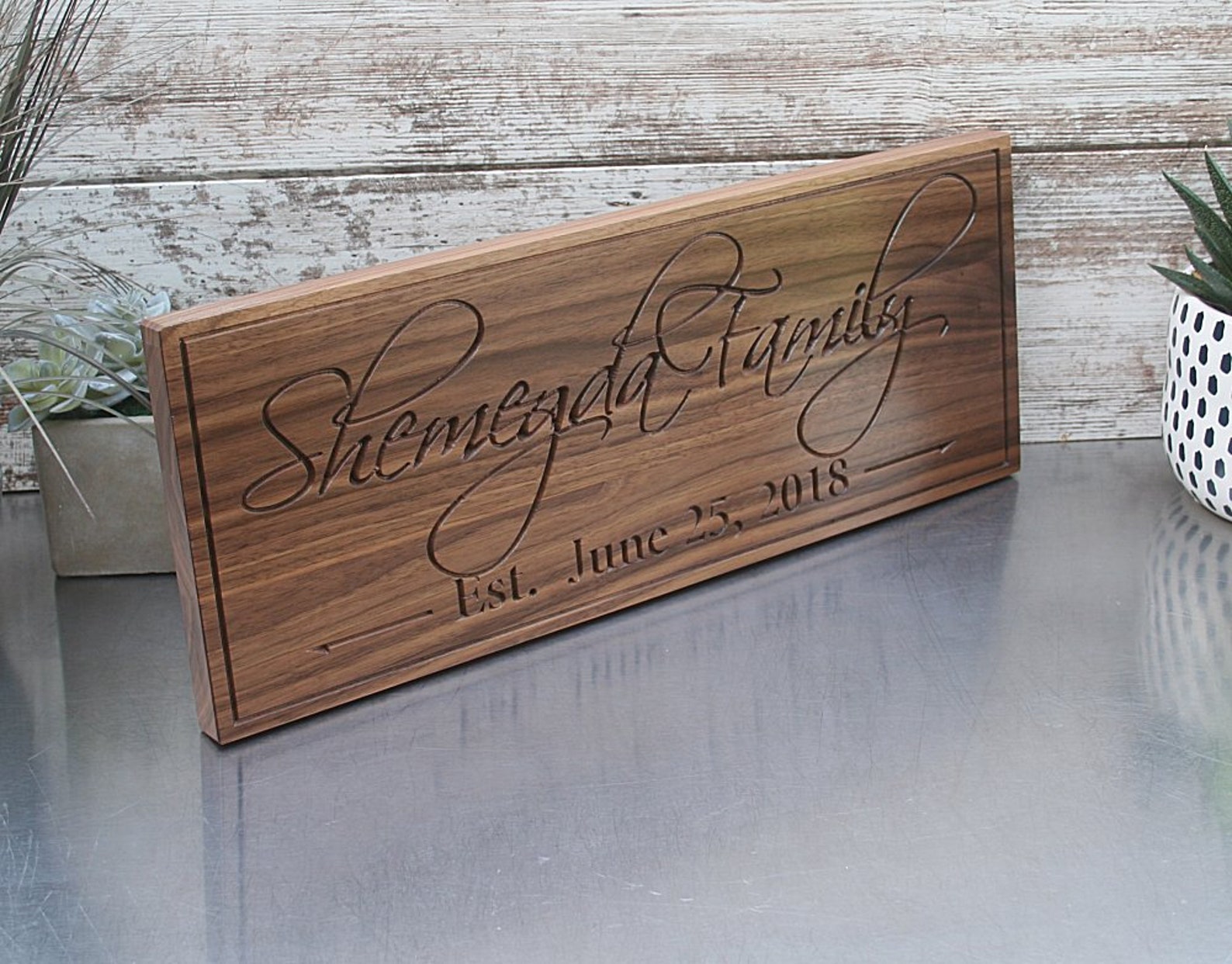 Family Name Sign Wood Established Sign Custom Date Sign Custom Wedding ...