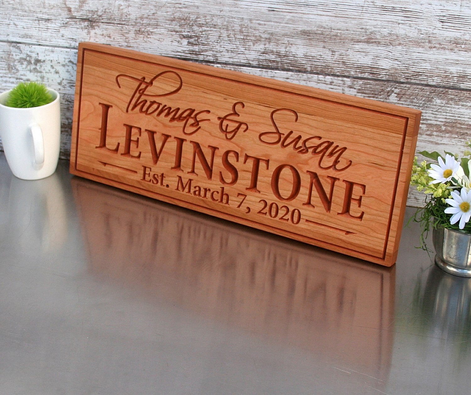 Family Name Sign Wood Established Sign Carved Wooden Sign Engagement ...