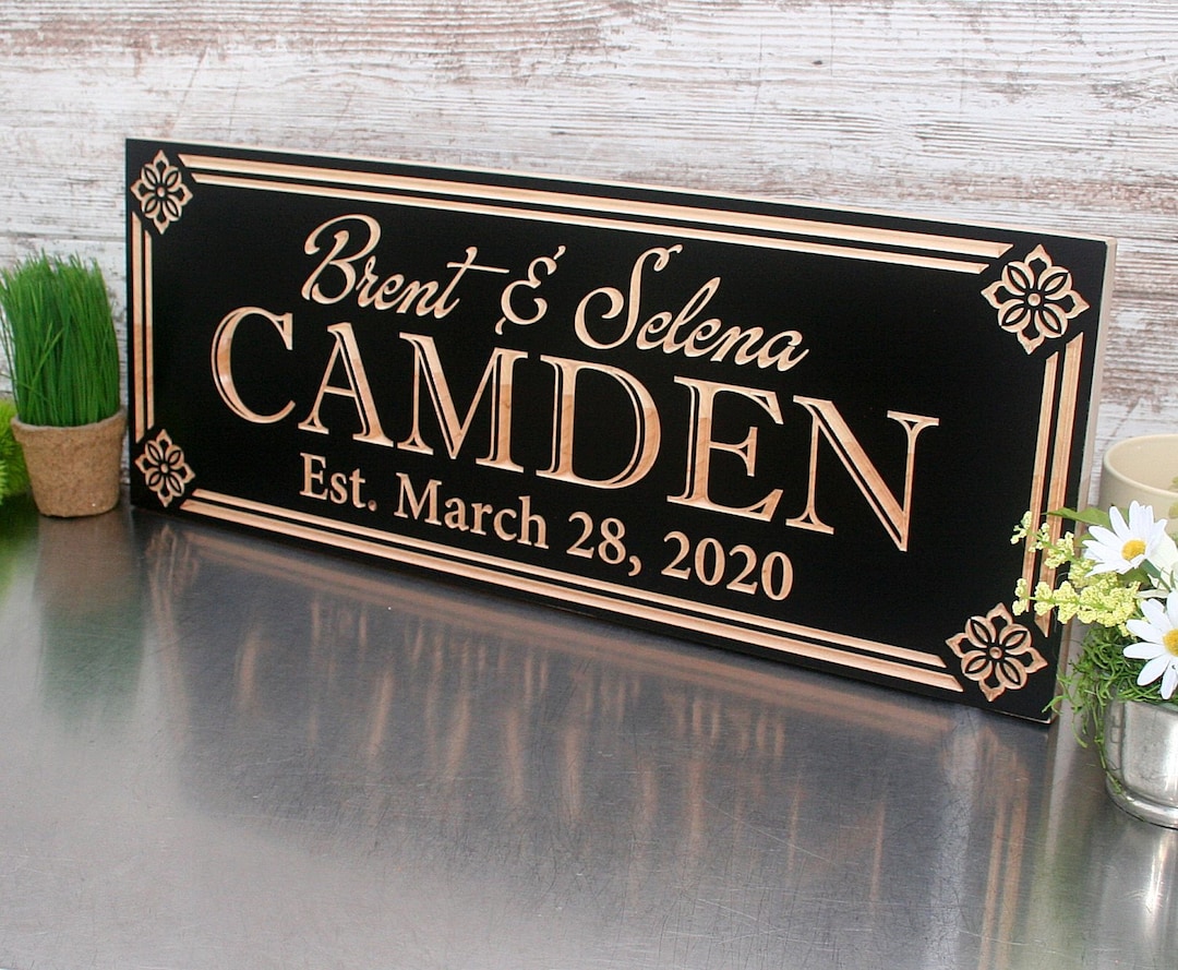 Personalized Last Name Wood Sign Name Sign Wedding Gift Engagement Gift ...