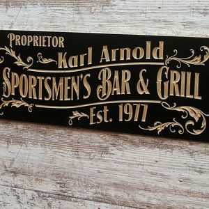 Custom Bar Theme Sign Custom Bar Sign Rustic Tavern Decor Custom Wood ...