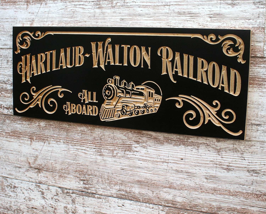 Railroad Sign Anniversary Gift for Men Personalized Man Cave Sign ...