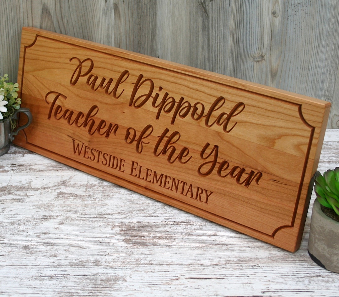 Honor Your Teacher of the Year With a Beautiful Custom Wooden Carved ...