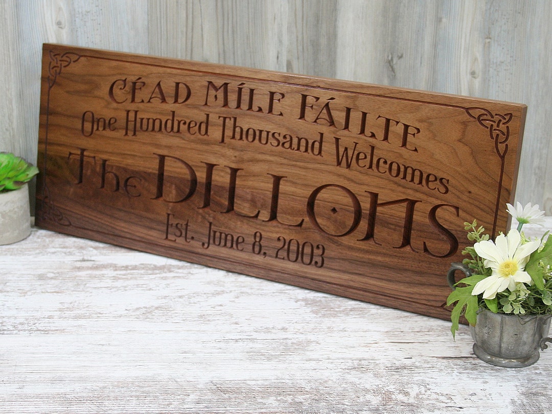 Celtic Sign Irish Name Sign Irish Blessing Sign Cead Mile Failte 5th ...