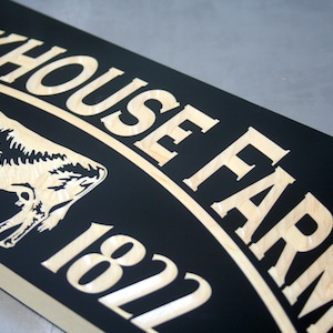 Custom Family Farm Sign With Cattle-cows Wood Last Name Ranch Sign ...