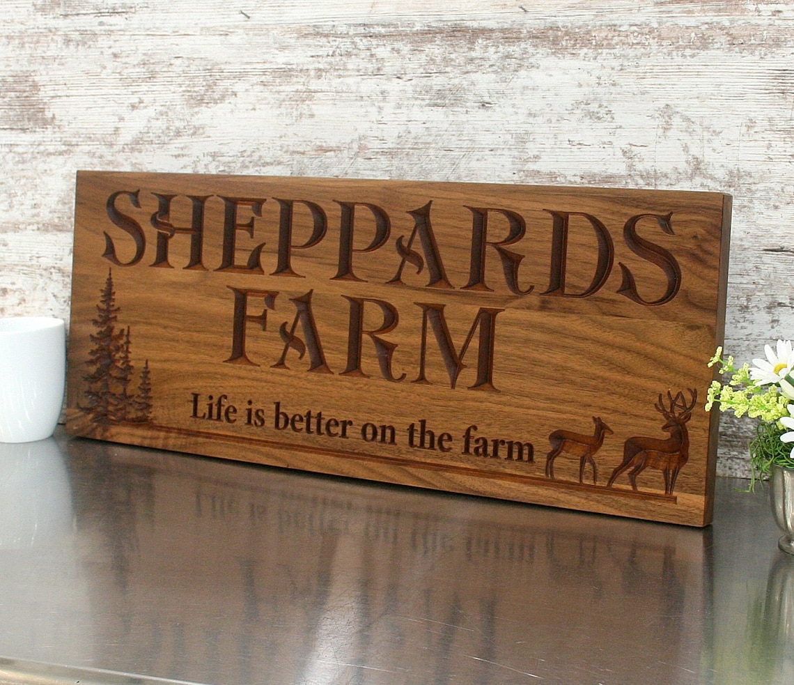 Personalized Farm House Sign Life is Better on the Farm Rustic | Etsy