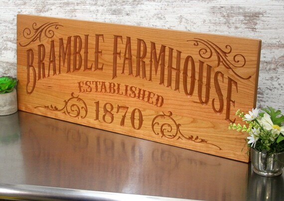 Wall Hangings Home Décor Custom Carved Farm Sign Custom Family Farm ...