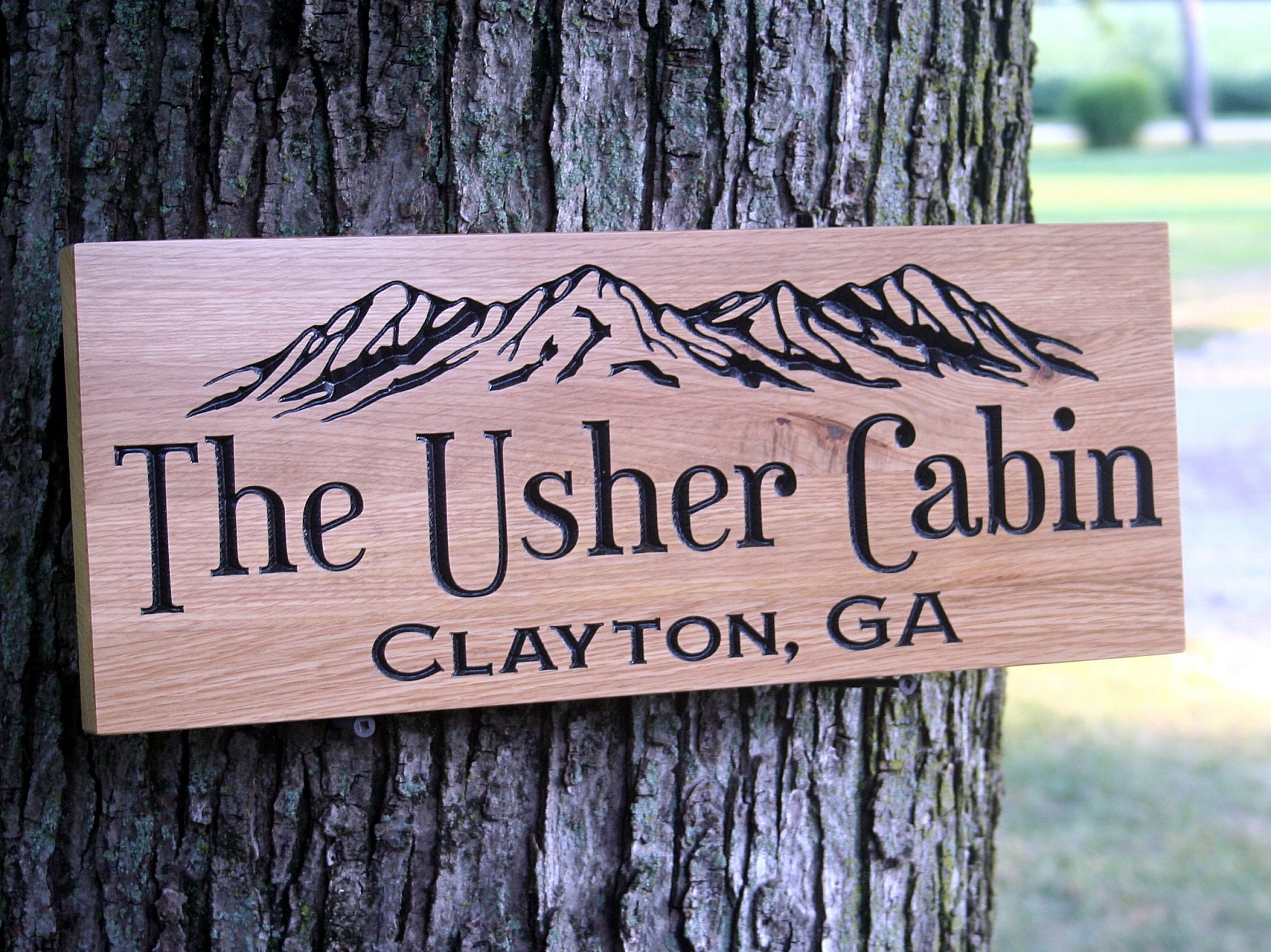 Custom Wood Sign With Mountains; Home Camp Sign Welcome Signs Address ...