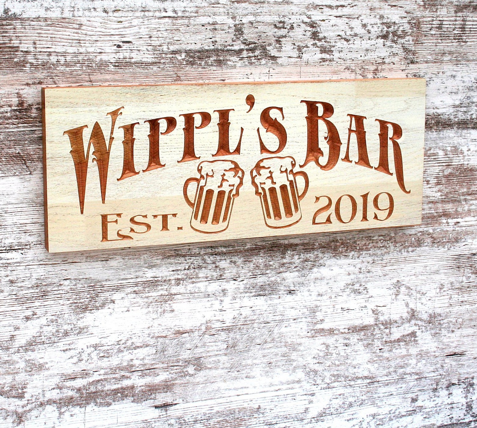 Personalized Bar Sign Beer Mugs Shots Wine Glass Wooden Signs | Etsy