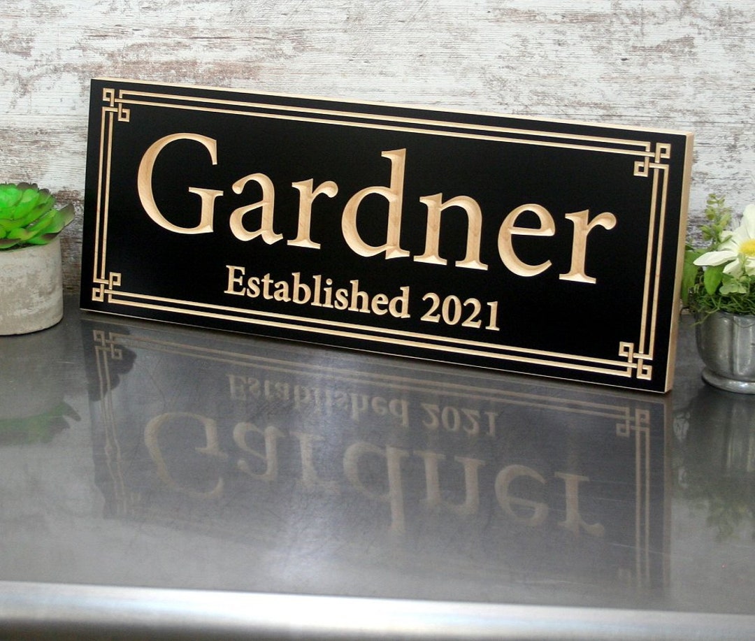 Personalized Established Sign Custom Carved Wedding Date Plaque Last ...