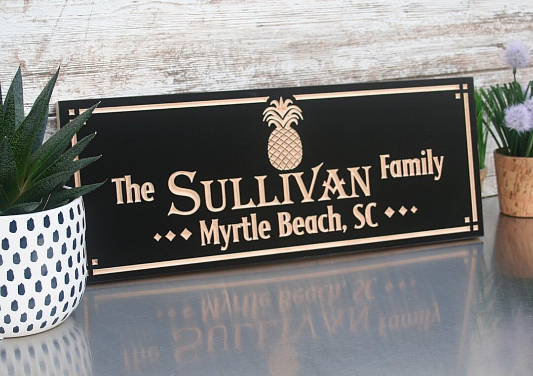 Personalized Beach House Sign With Pineapple; Unique Realtor Closing ...