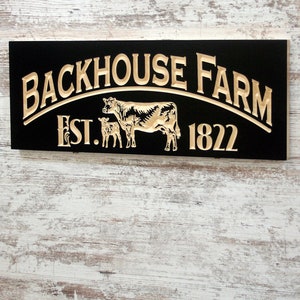 Custom Family Farm Sign With Cattle-cows Wood Last Name Ranch Sign ...