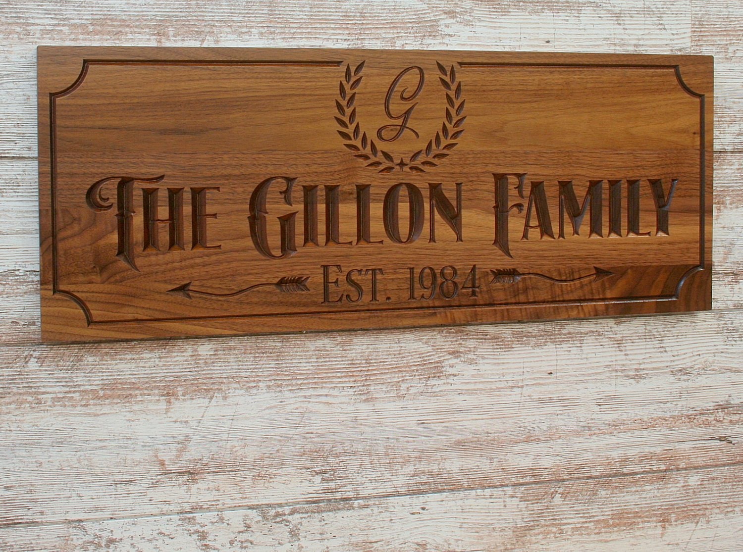 Custom Engraved Family Name Wood Sign Personalized Wooden | Etsy