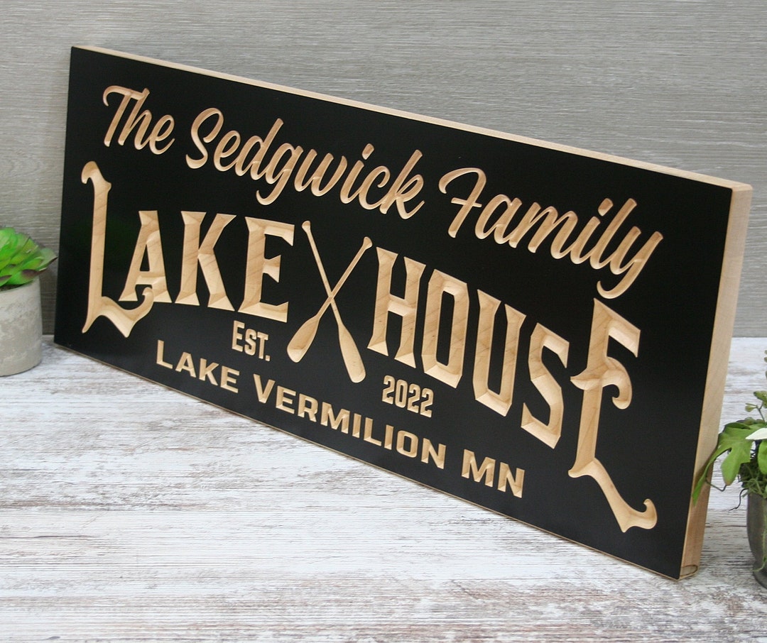 Lake House Decor Custom Lake House Signs With Boat Oars Custom Wood ...