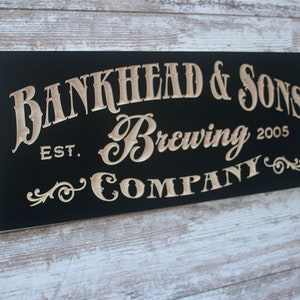 Vintage Bar Sign Custom Bar Sign Last Name Sign Distillery Signage ...