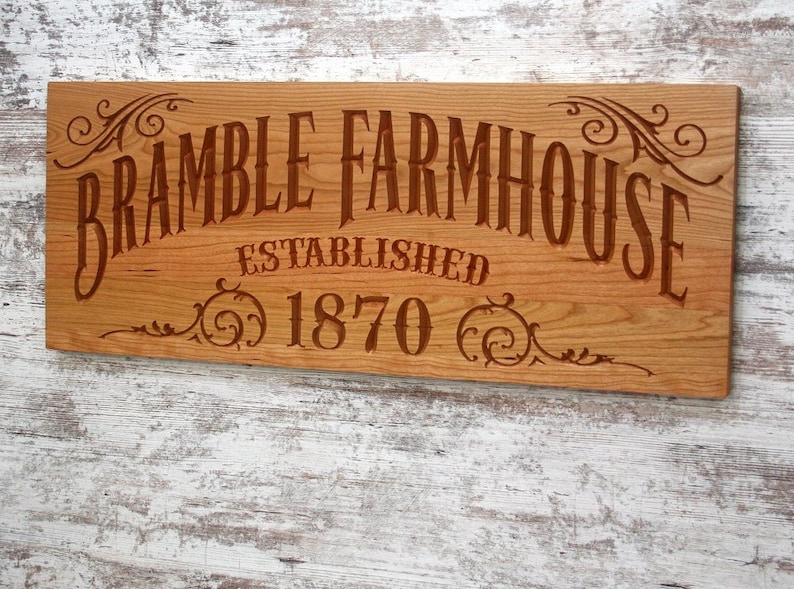 Wall Hangings Home Décor Custom Carved Farm Sign Custom Family Farm ...