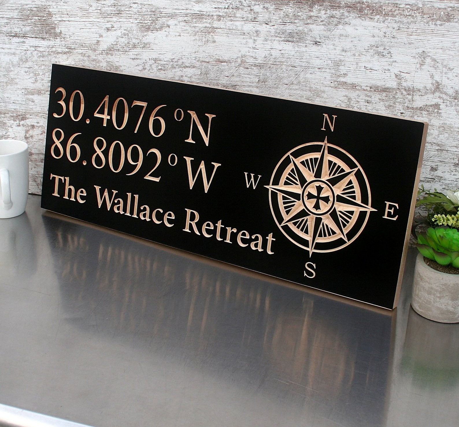 Coordinates Sign New Home Gift House Closing Gift Family Last - Etsy