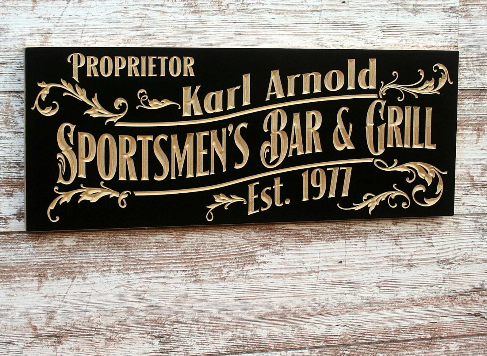 Custom Bar Theme Sign Custom Bar Sign Rustic Tavern Decor - Etsy
