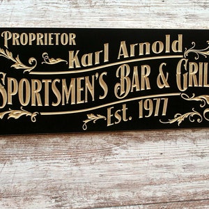 Custom Bar Theme Sign Custom Bar Sign Rustic Tavern Decor Custom Wood ...