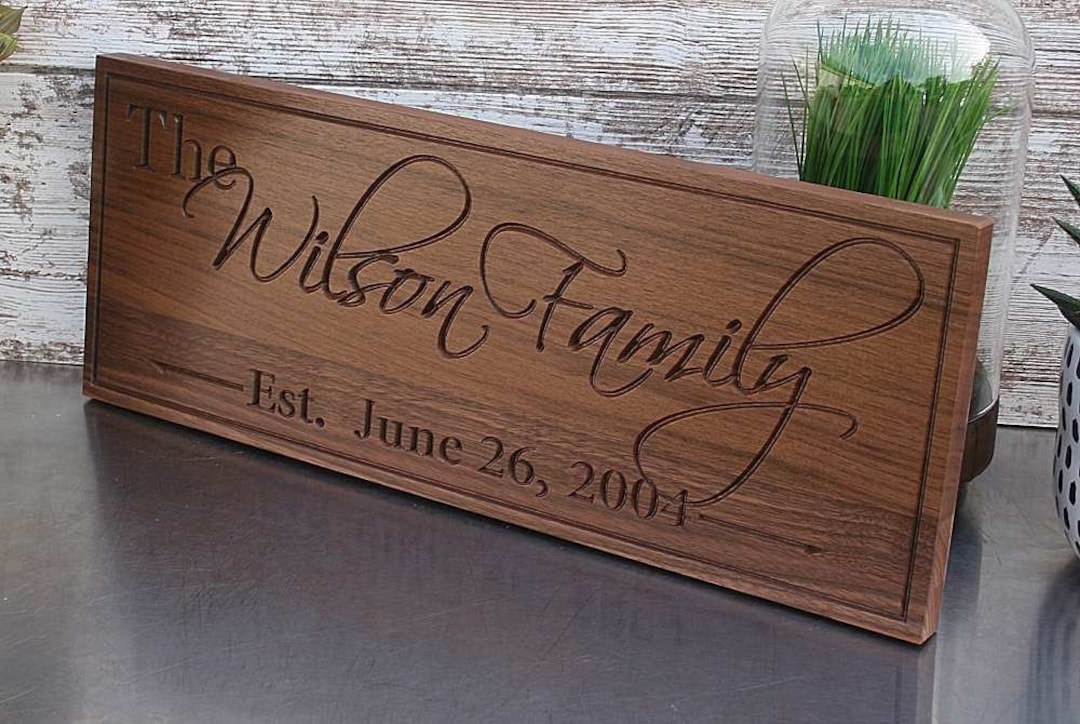 Family Name Sign Wood Established Sign Custom Date Sign Custom Wedding ...