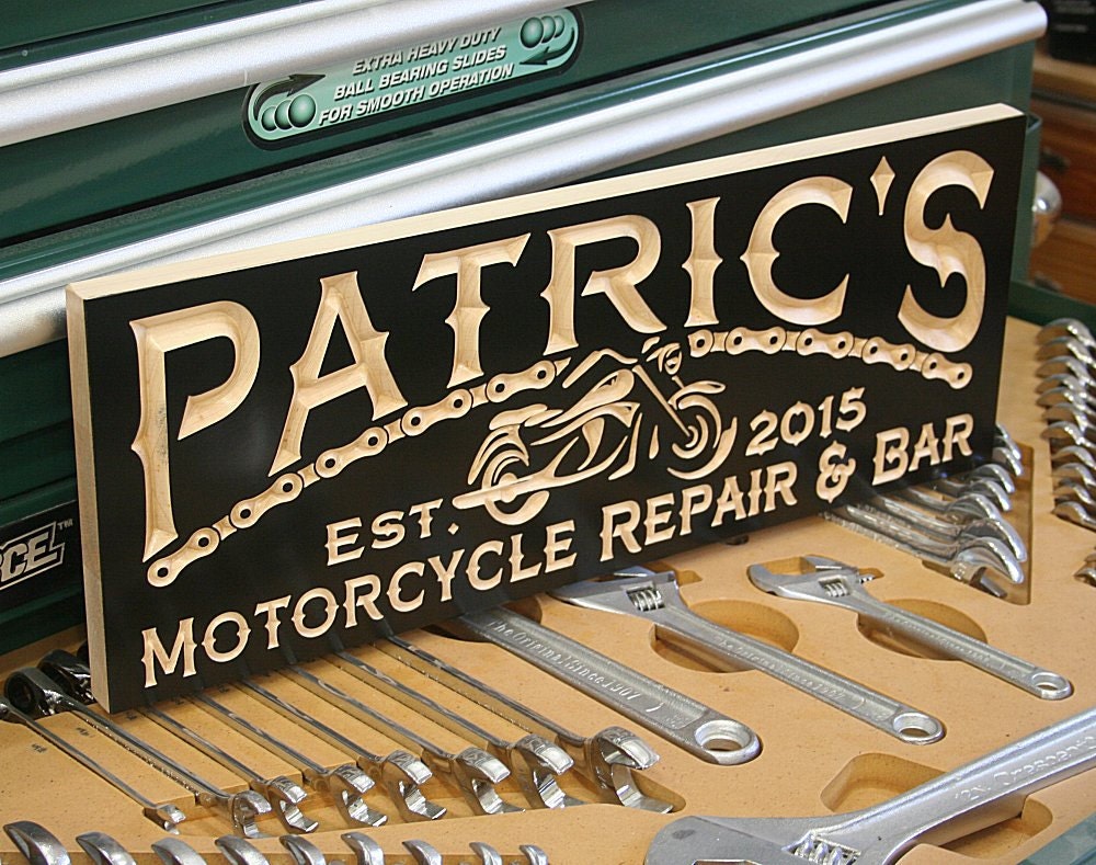 Biker Sign Home Pub Sign Groomsman Gift Motorcycle Garage | Etsy