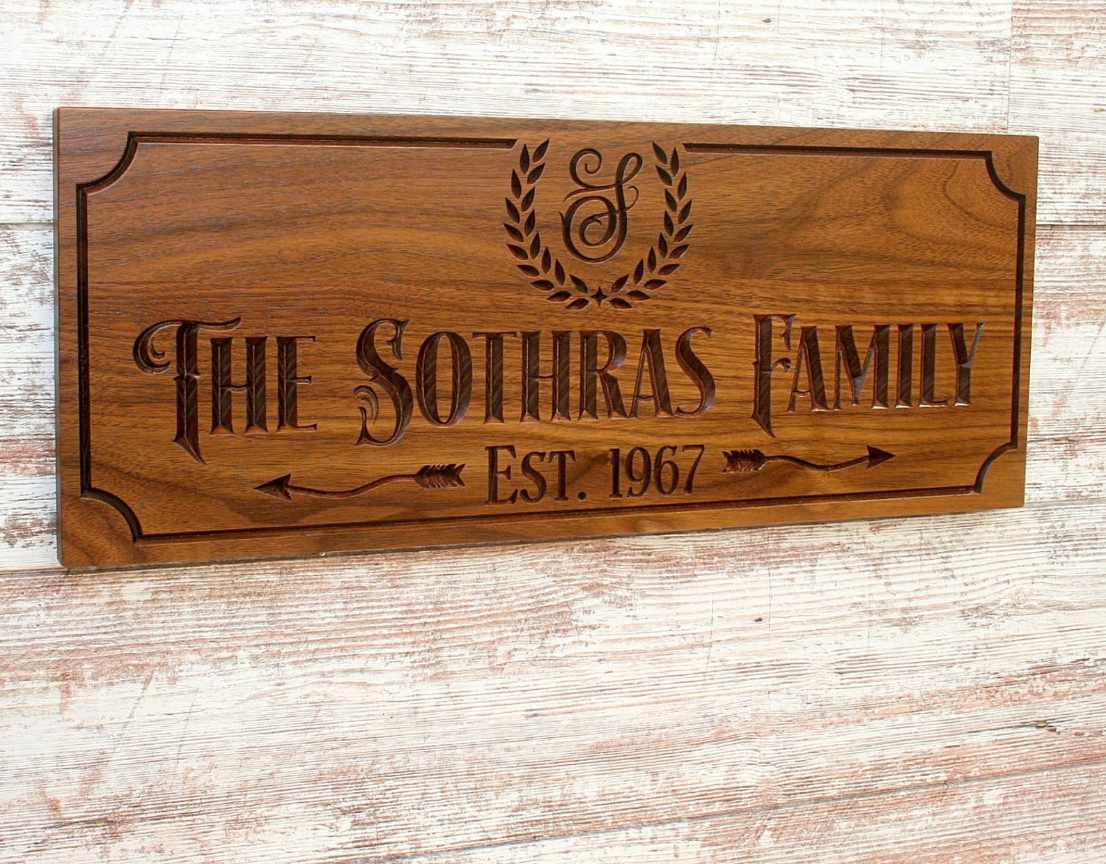 Custom Engraved Family Name Wood Sign Personalized Wooden - Etsy
