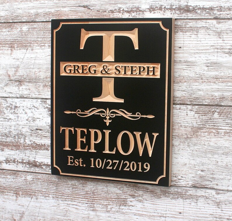 Custom Engraved Family Name Wood Sign, Personalized Wooden Plaque, Home ...