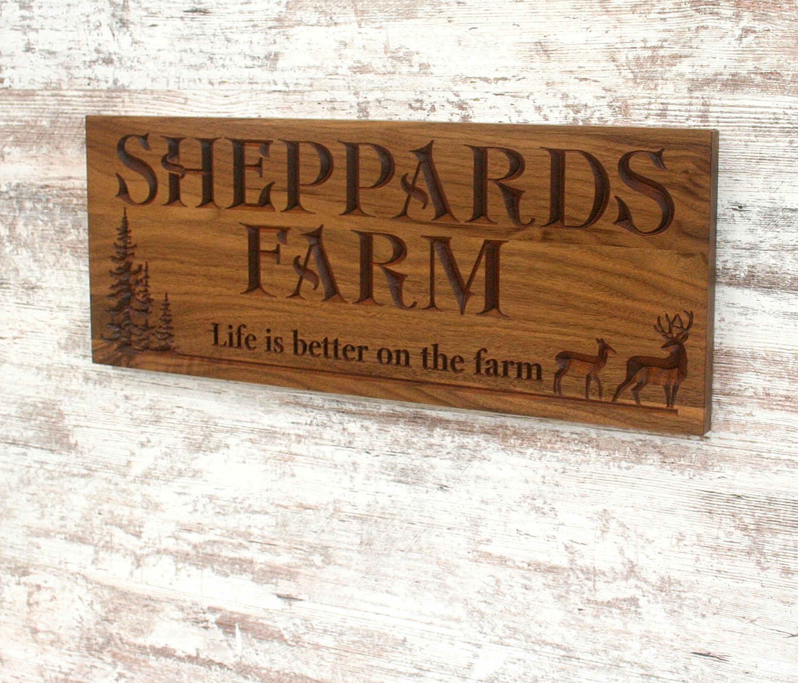 Personalized Farm House Sign Life is Better on the Farm Rustic Cabin ...