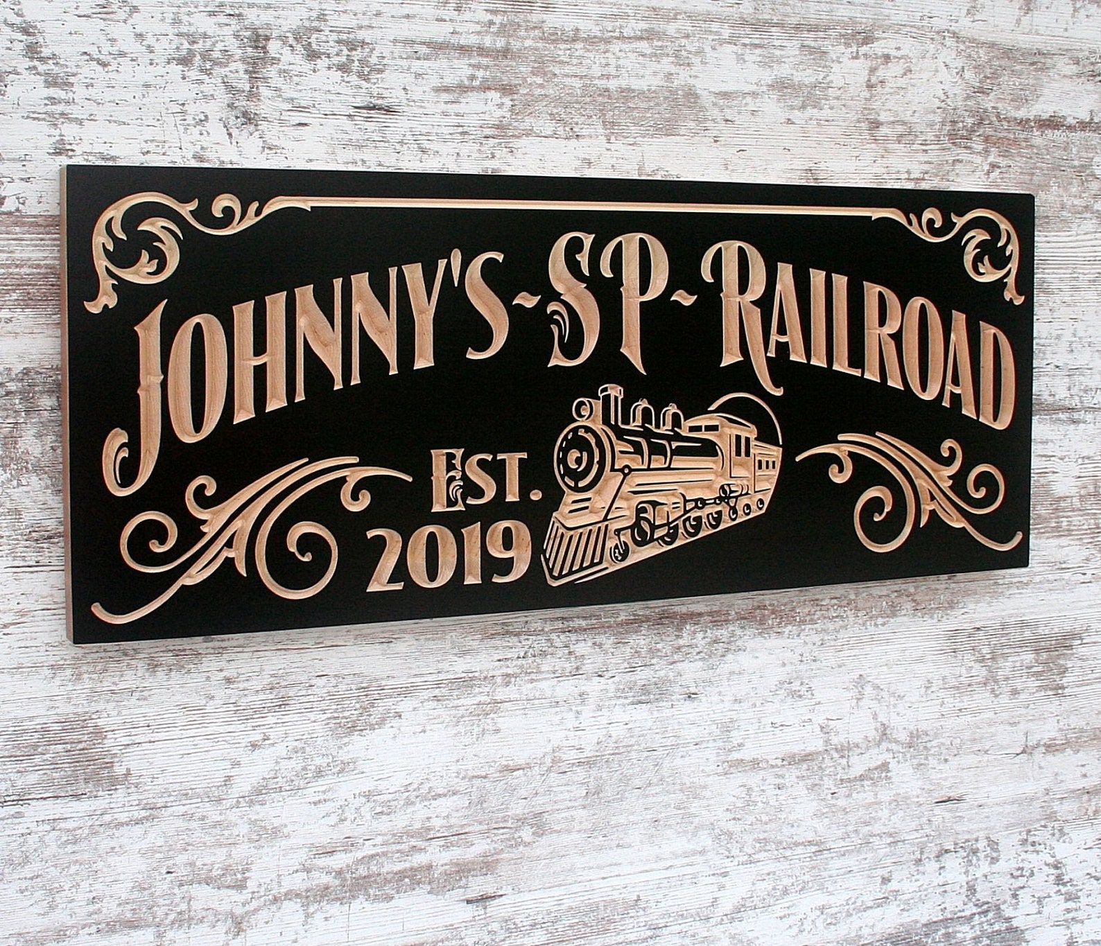 Railroad Sign Anniversary Gift for Men Personalized Man Cave - Etsy