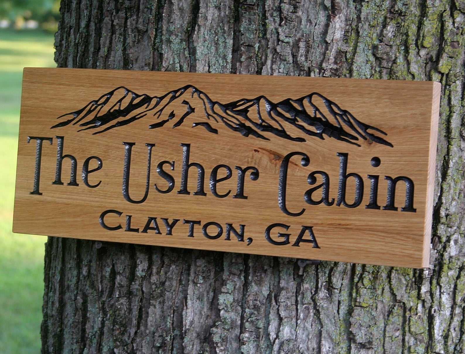 Custom Wood Sign With Mountains; Home Camp Sign Welcome Signs Address ...
