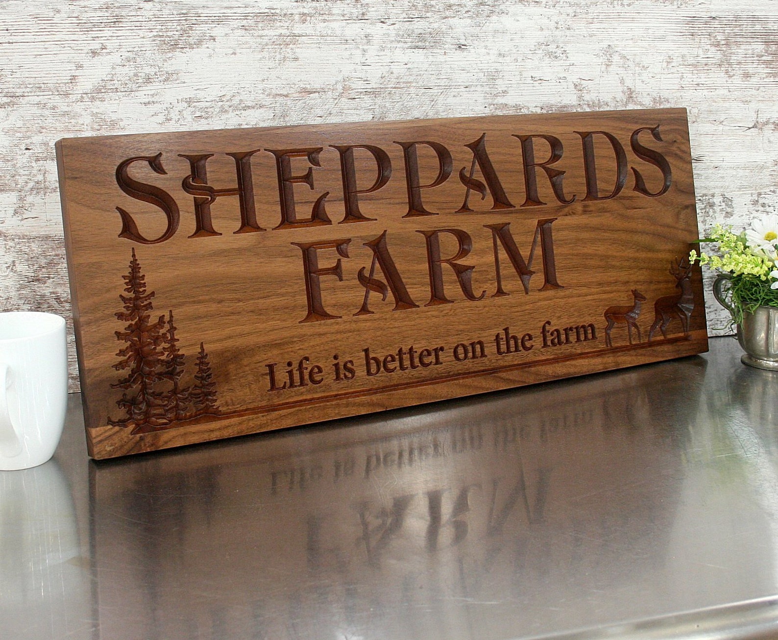 Personalized Farm House Sign Life is Better on the Farm Rustic | Etsy