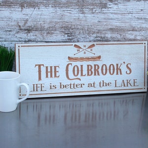 Custom Lake Cabin Sign Personalized Signs With Cabin Name or Family ...