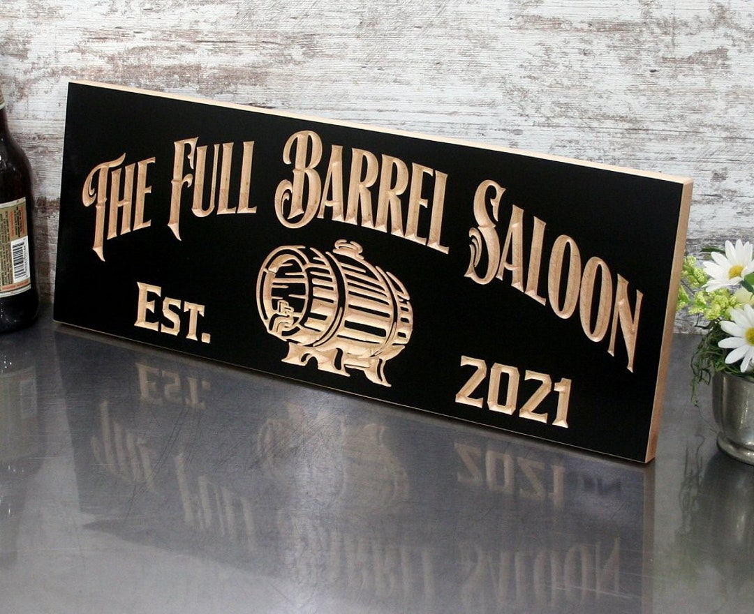 Personalized Wine Cellar Gift; Custom Barrel Bar Sign; Handcrafted ...