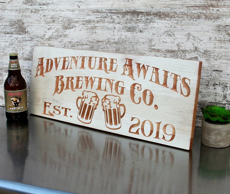 Personalized Bar Sign Beer Mugs Shots Wine Glass Wooden Signs - Etsy
