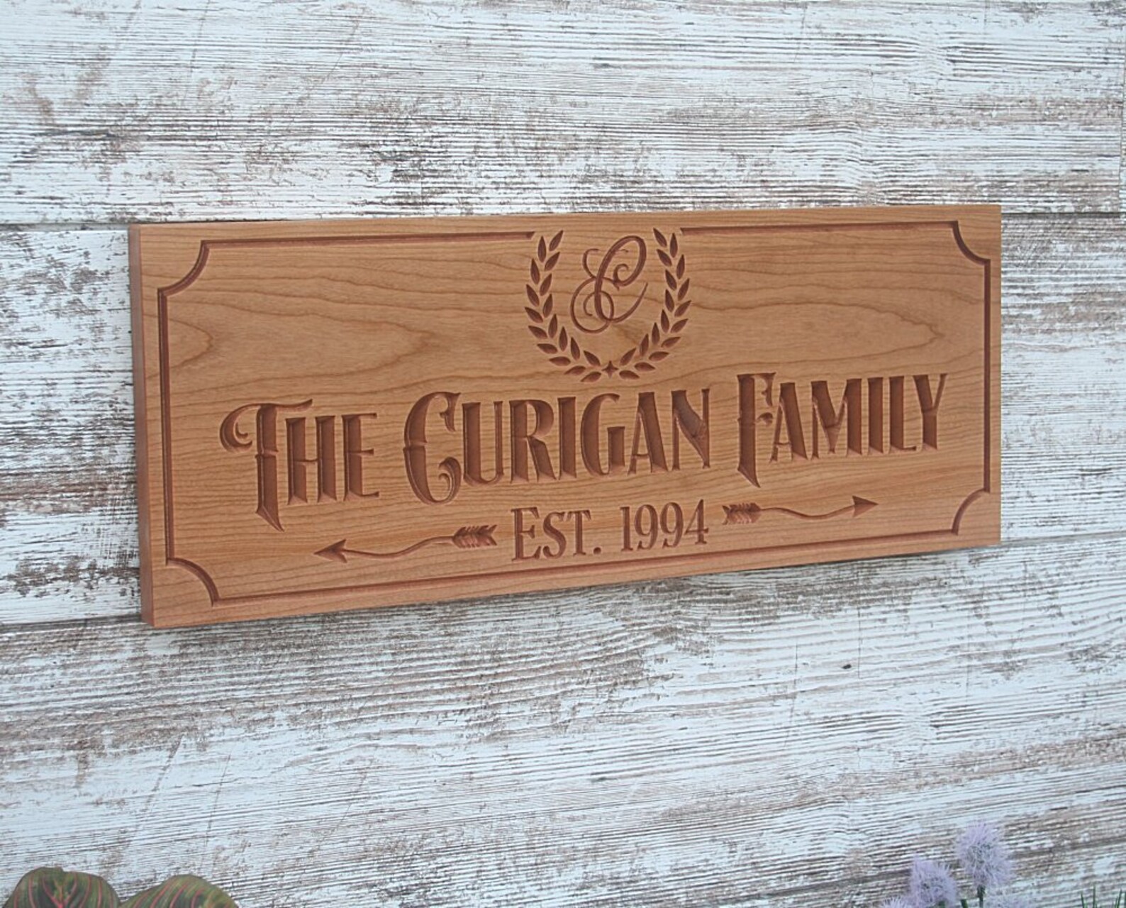 Custom Engraved Family Name Wood Sign, Personalized Wooden Plaque ...