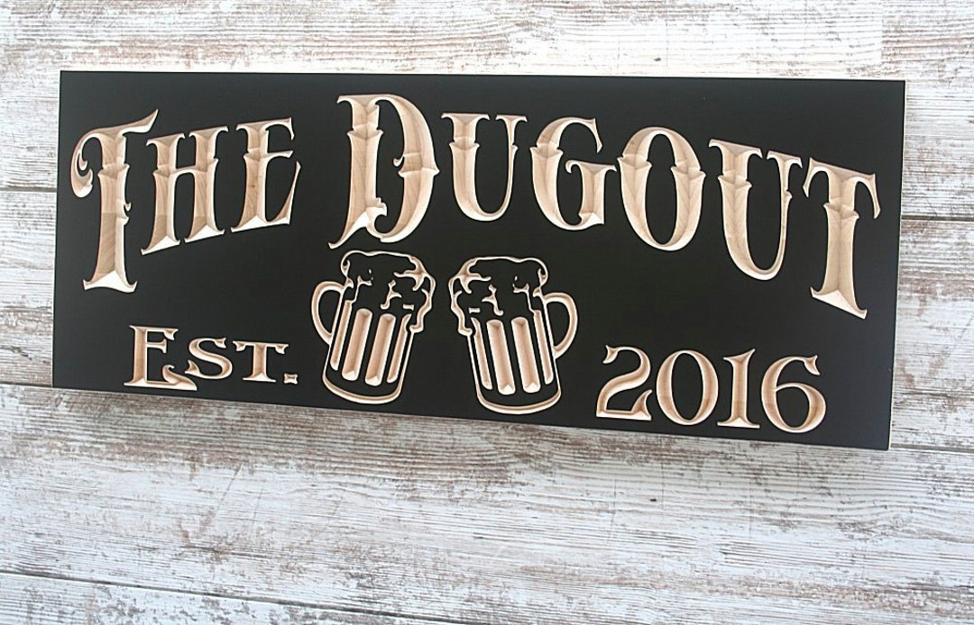 Bar Gift Beer Mug Sign; Custom Carved Brewery Plaque; Personalized ...