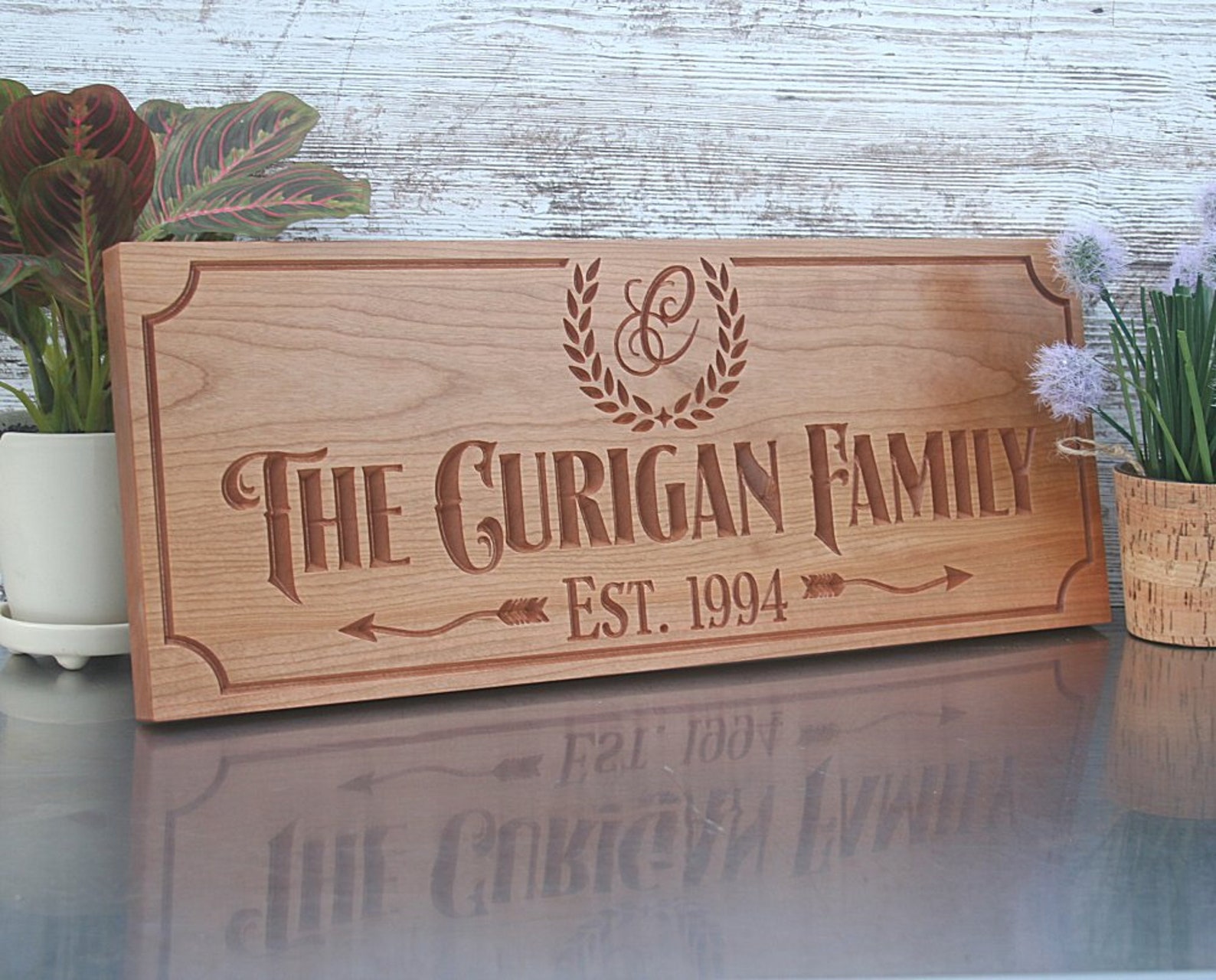 Custom Engraved Family Name Wood Sign, Personalized Wooden Plaque ...