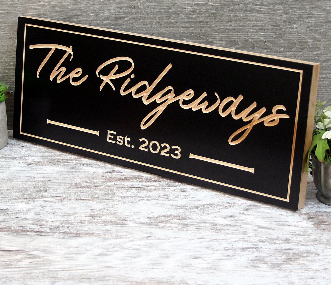 Personalized Family Plaque Parent Wedding Gift Custom Wood Carved Sign ...