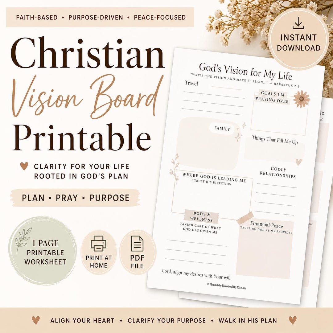 Faith-based Goal Setting Printable, Christian Planner PDF, Prayer ...