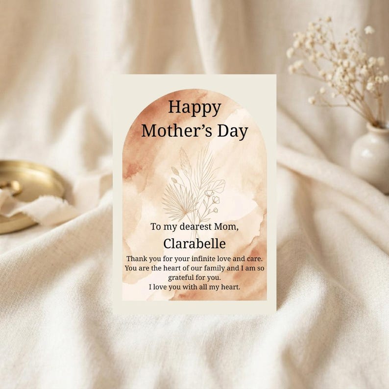 Mother's Day Card Template, Editable Canva Design, Personalized ...