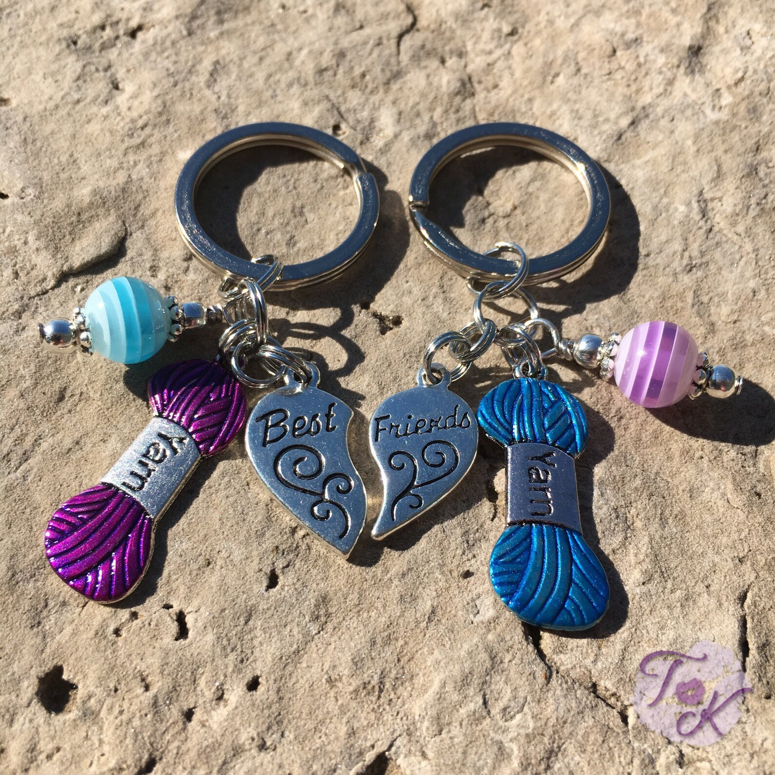 Best Friend Gift Best Friends Key Chains Yarn Charm Best | Etsy