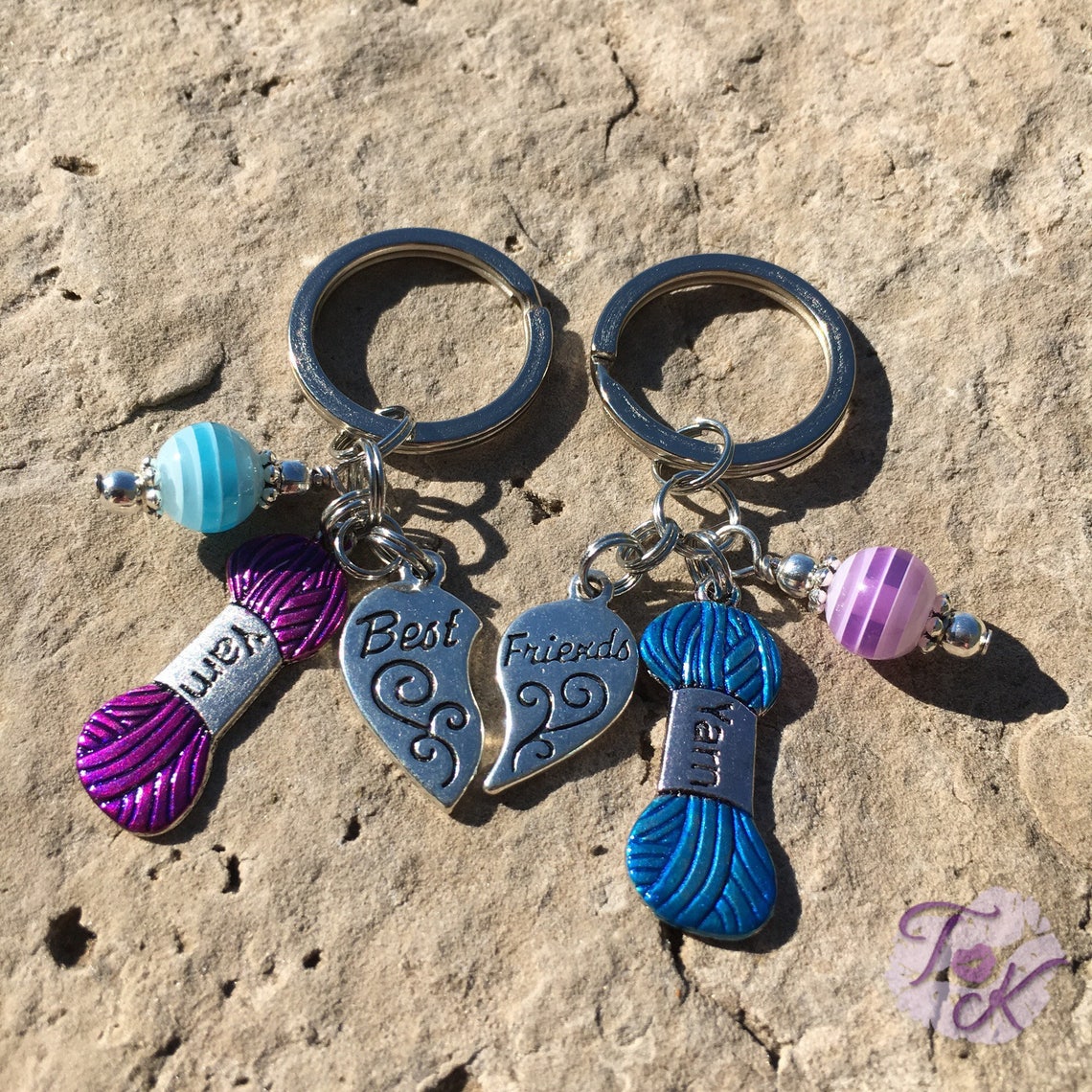Best Friend Gift Best Friends Key Chains Yarn Charm Best | Etsy