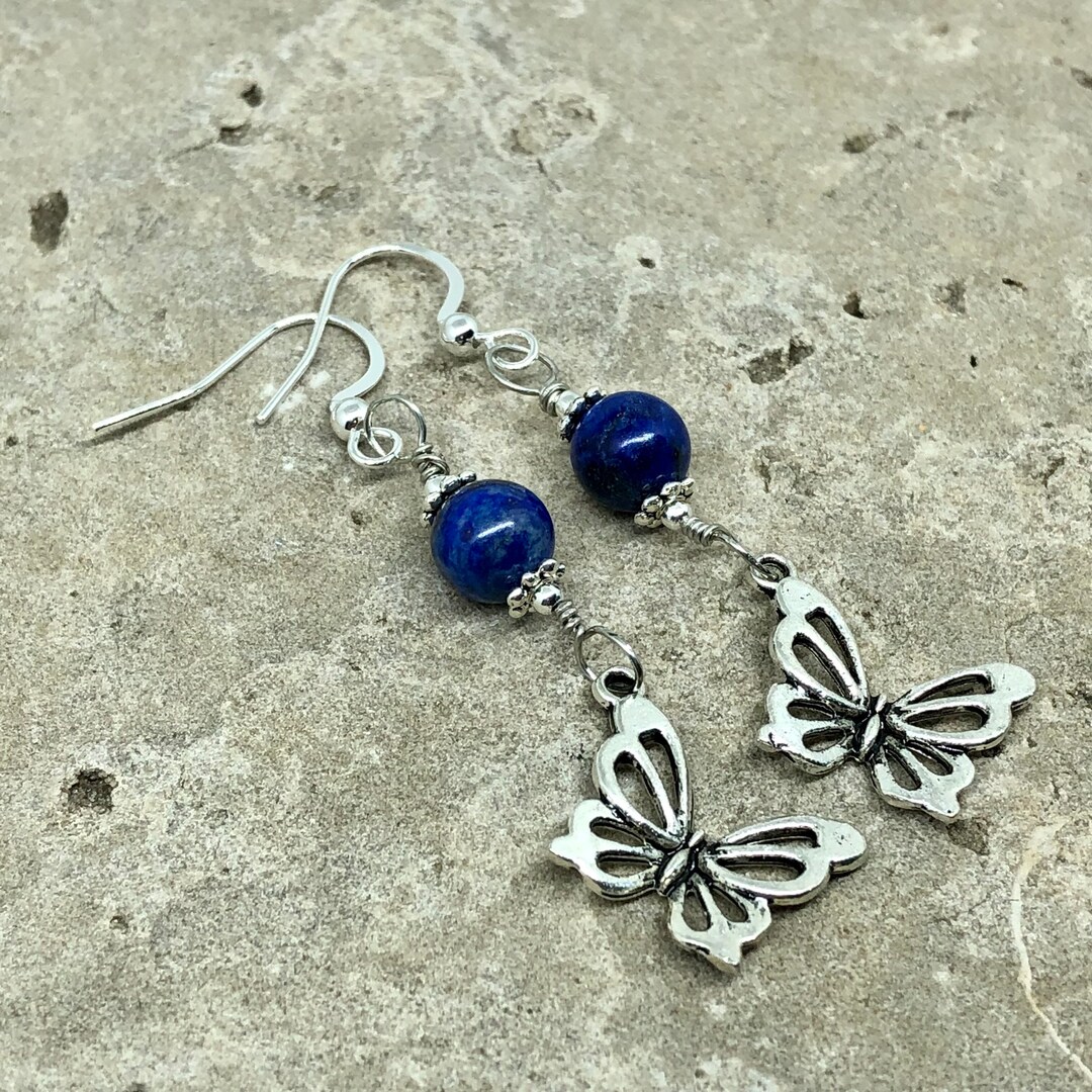 Butterfly Earrings Blue Butterfly Earrings Butterfly Lover - Etsy