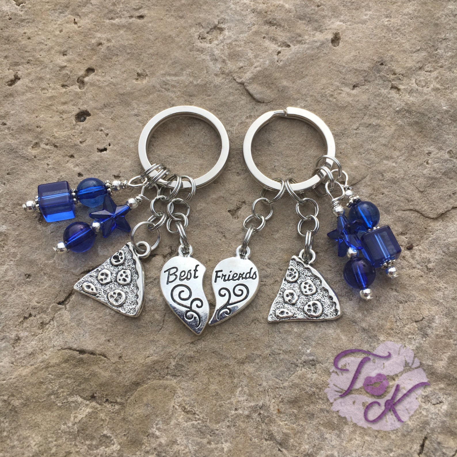 Best Friends Key Chains, Pizza Charm, Besties, BFF Gift, Pizza Slice ...