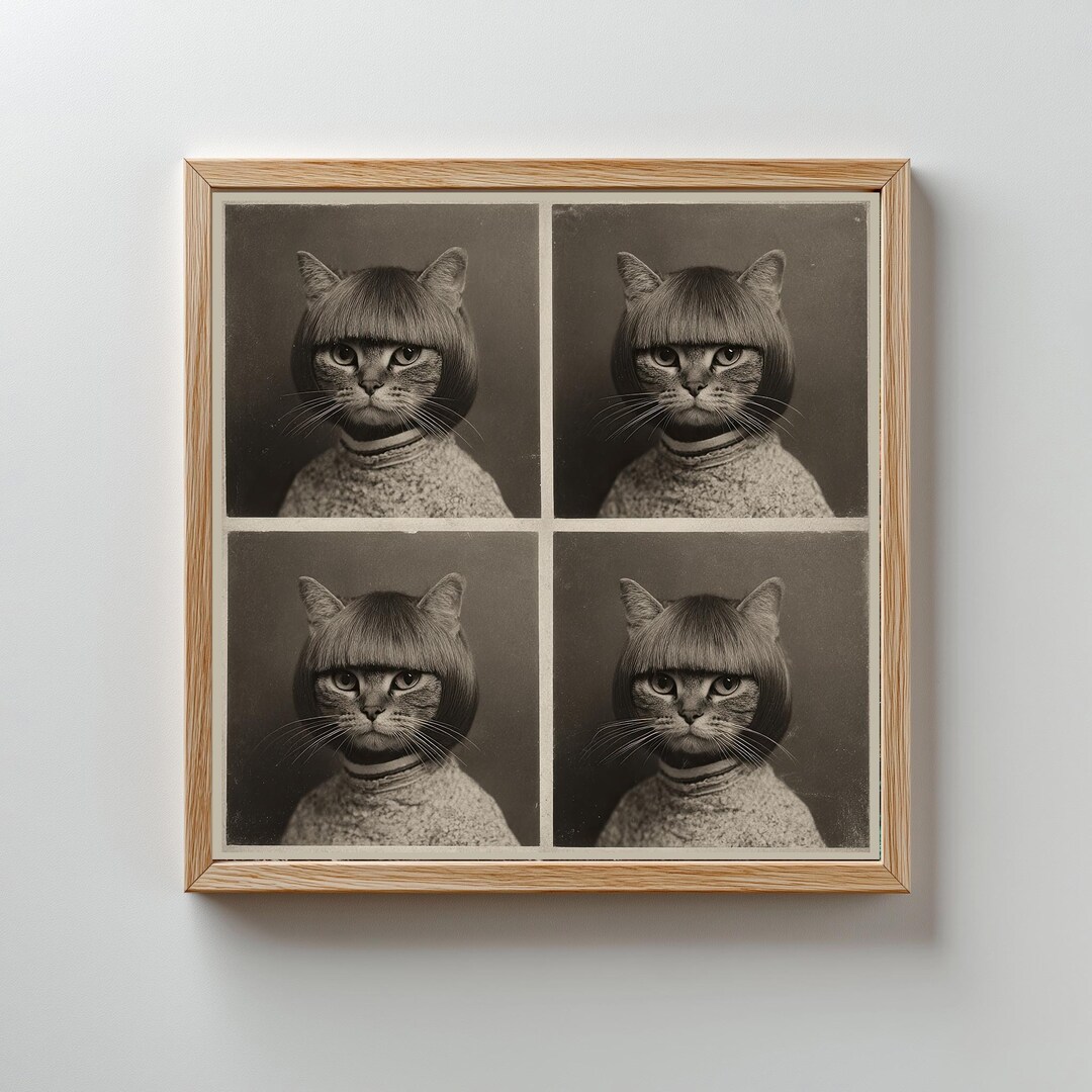 Vintage Cat Print, Retro Cat Print, Cat Printable Art, Funny Wall Art ...