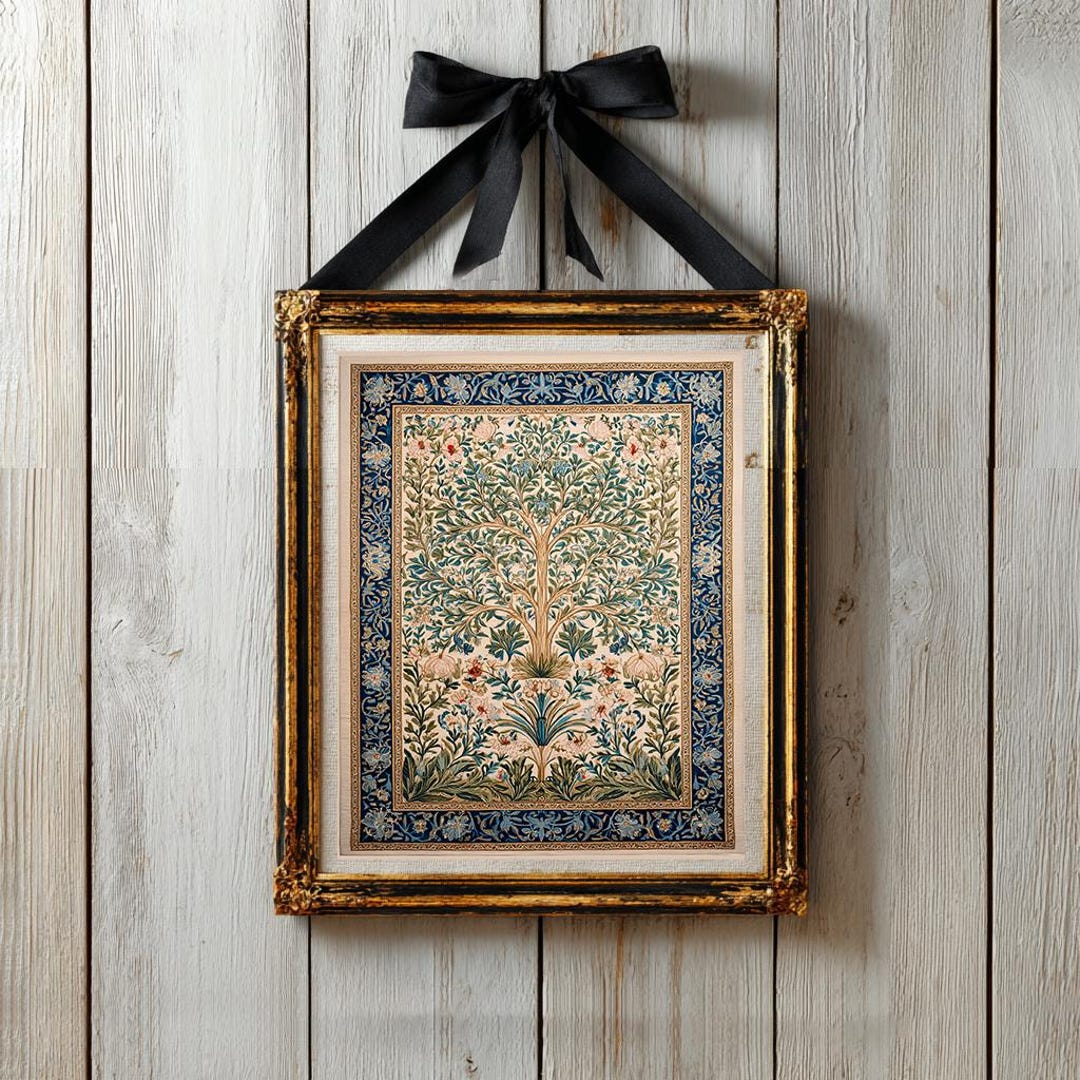 Textile Wall Art, Neutral Print, Nature Wall Decor, Vintage Print ...