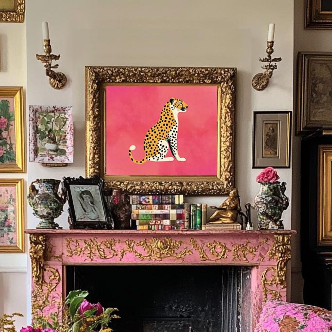 Chinoiserie Leopard Print, Pink, Glam, Nursery, Feminine, Modern ...